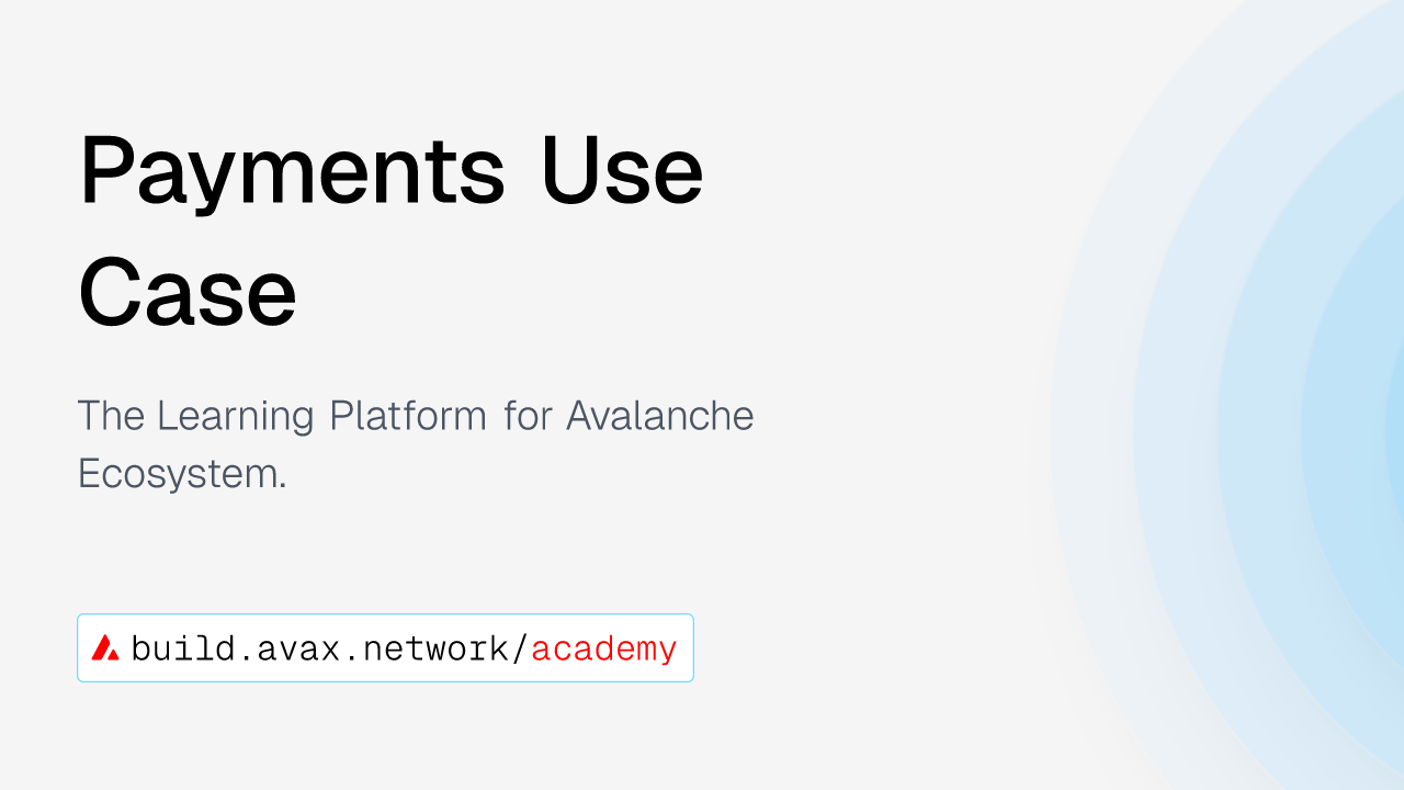 Payments Use Case | Avalanche Builder Hub