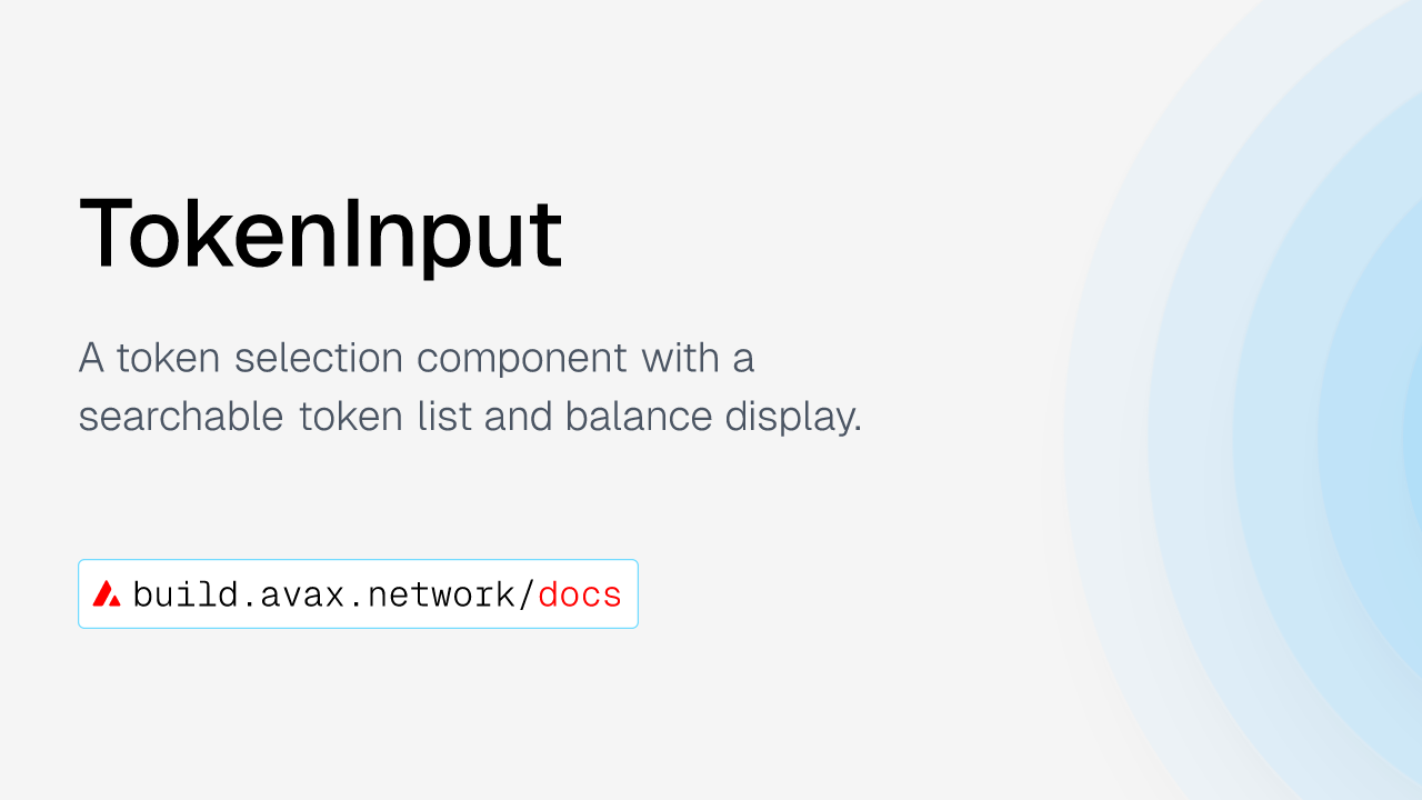 TokenInput | Avalanche Builder Hub